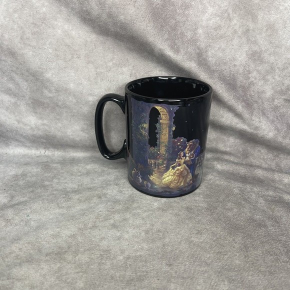 Disney | Kitchen | Thomas Kinkade Disney Beauty And The Beast 6 Oz Heat Changing Morphing Mug ...